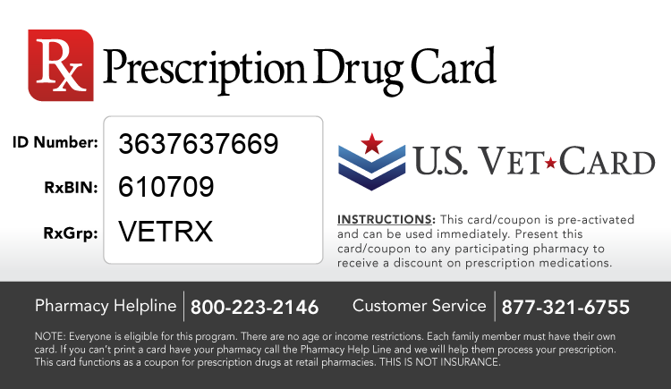 US Vet Card - Free Prescription Assistance Program